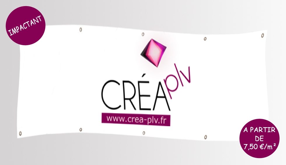 Bâche publicitaire pour communication d'entreprise - Créa PLV, Signalétique