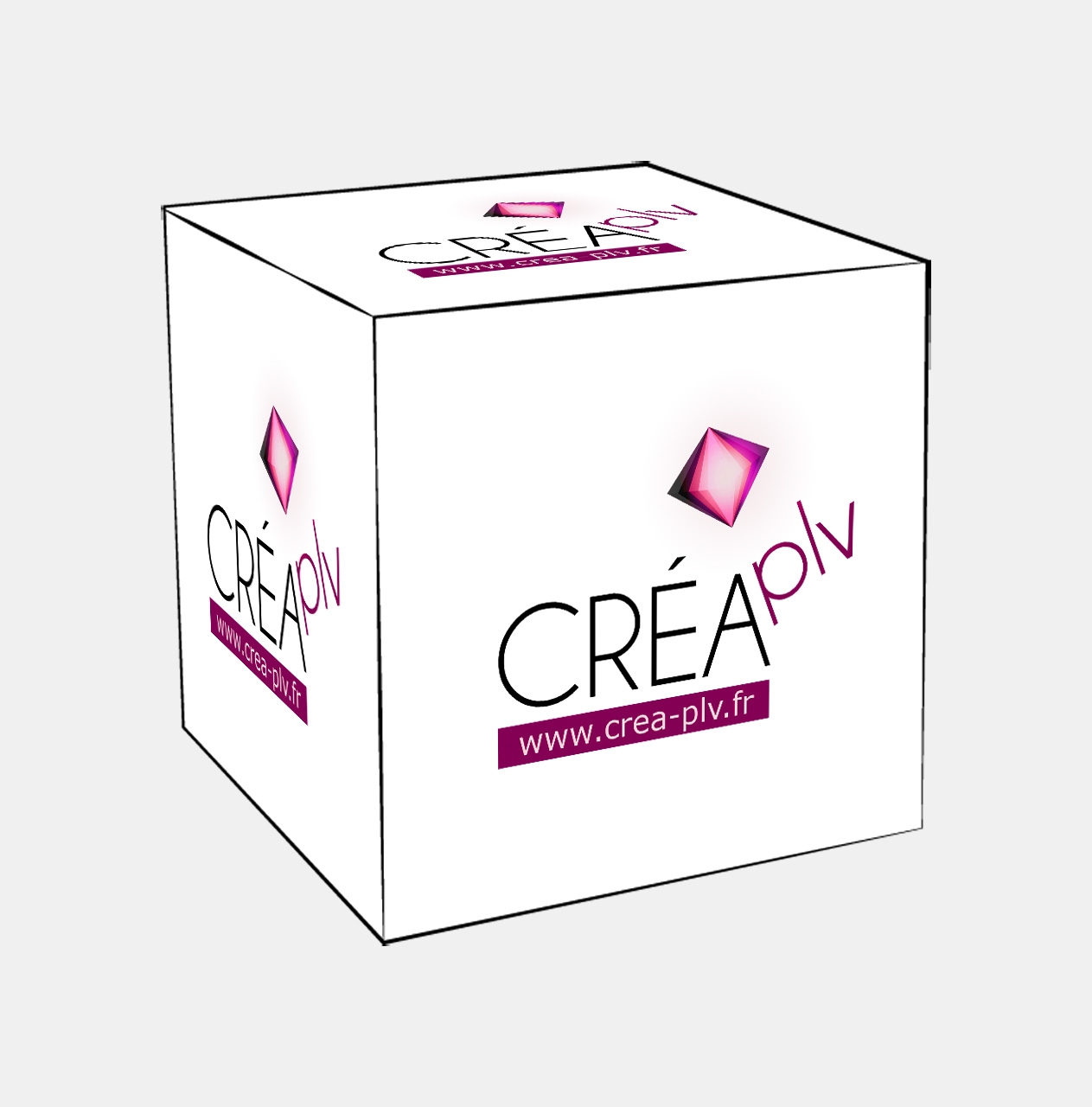 Cube en carton pour PLV de Comptoir, PLV de Comptoir